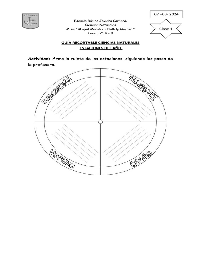 Ruleta de Estaciones: Guía Recortable | PDF