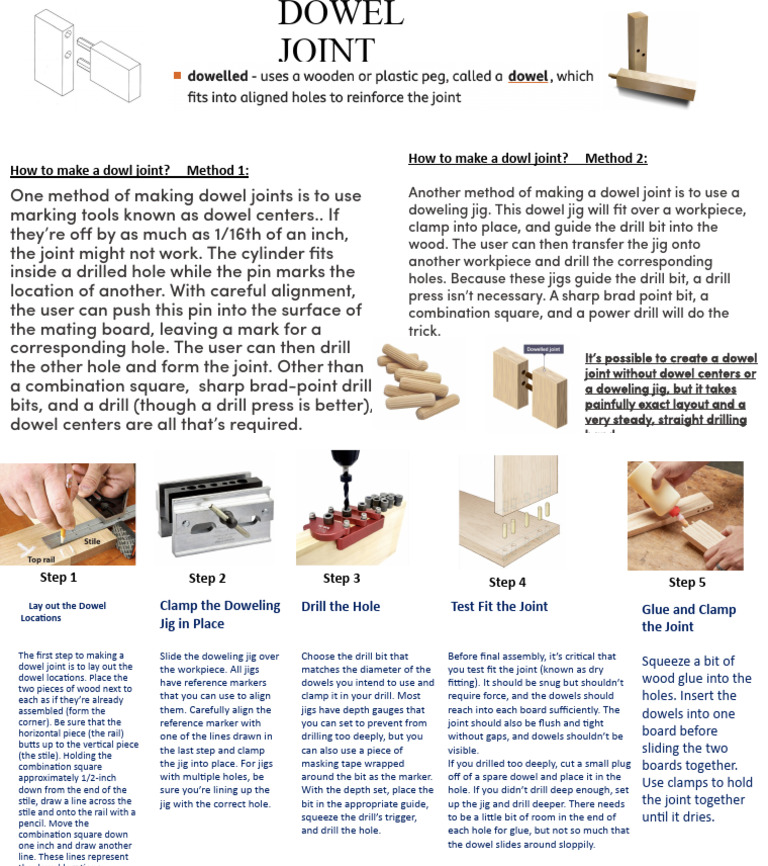 DOWEL JOINT | PDF | Woodworking | Metalworking