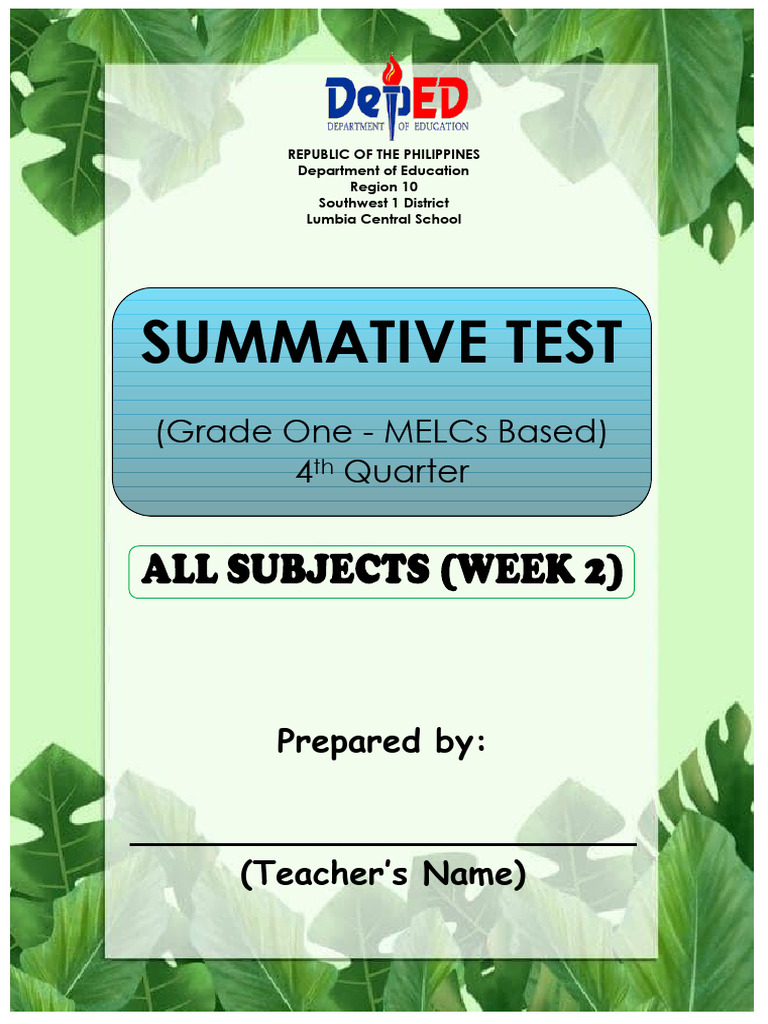 W2-SUMMATIVE TEST Edited | PDF