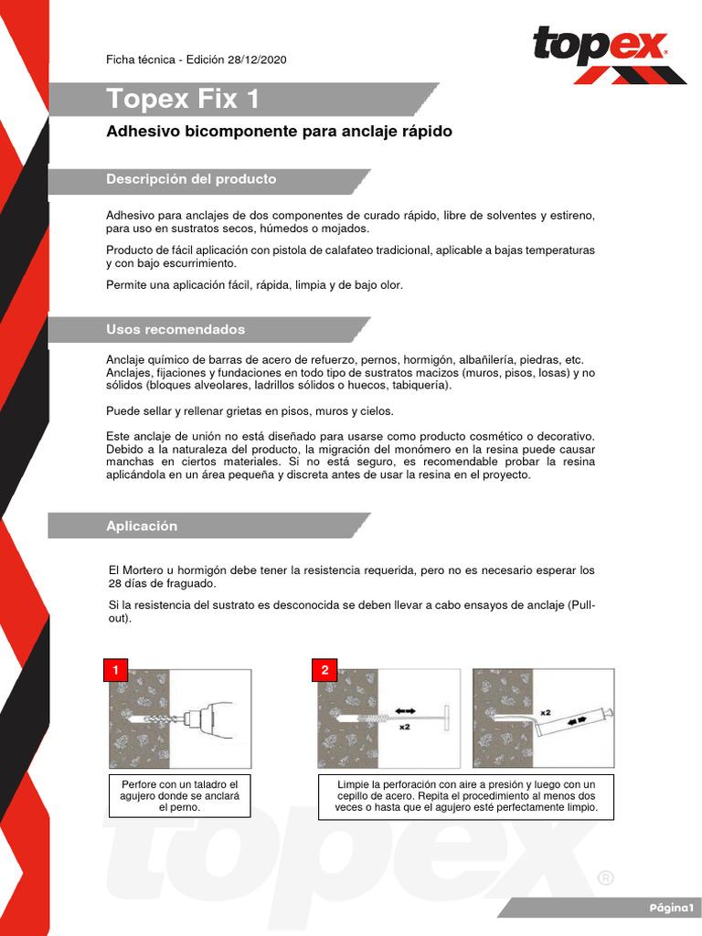 Ficha Tecnica - Topex Fix - 1 | PDF | Hormigón | Albañilería