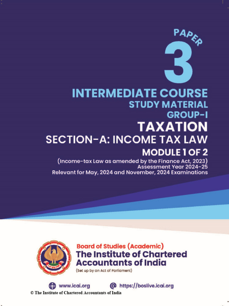 Income-Tax Law Study Material 2023 | PDF | Income Tax | Taxes