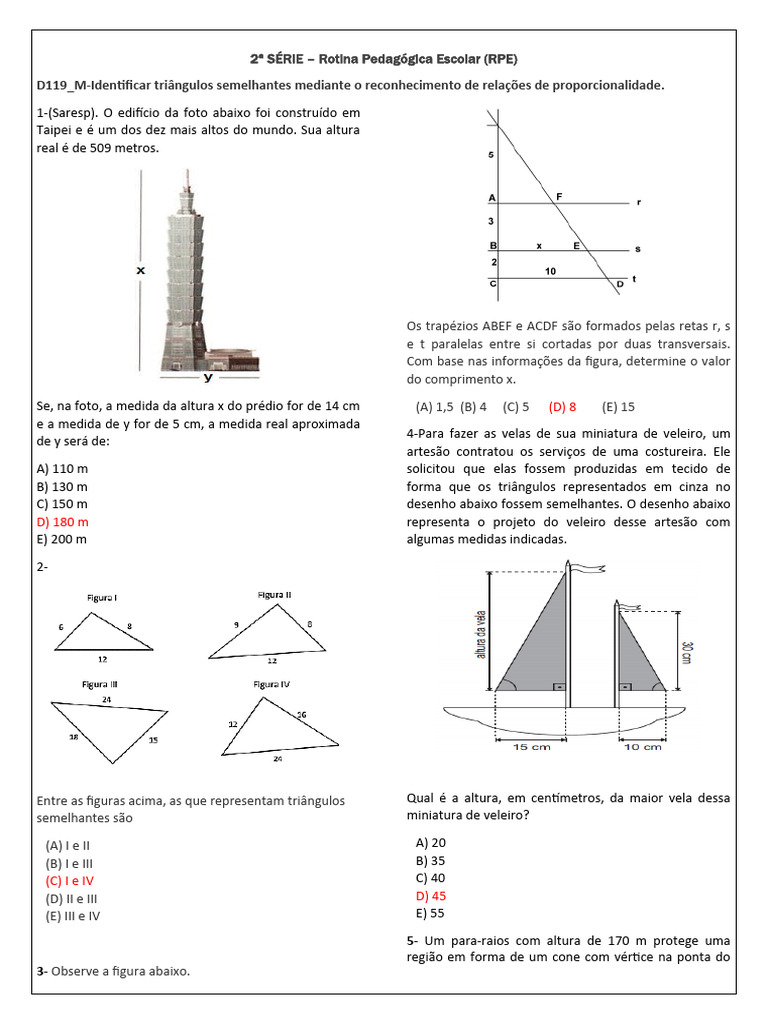 11-03 A 15-03 - d119 - M Identificar Triângulos Semelhantes Mediante o ...