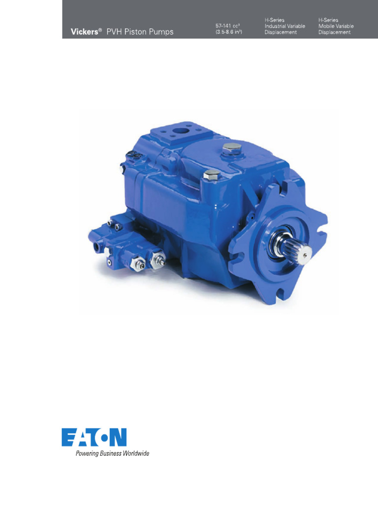 Vickers PVH Pump User Manual | PDF | Horsepower | Pump