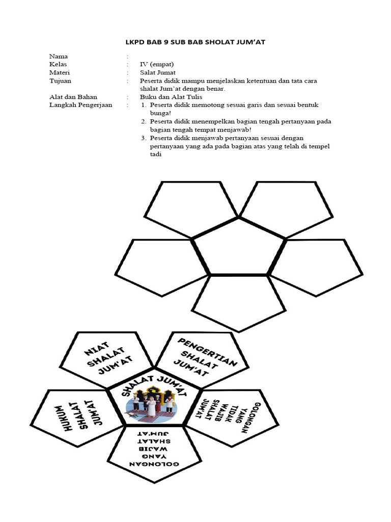 LKPD Bab 9 Sub Bab Sholat Jum | PDF