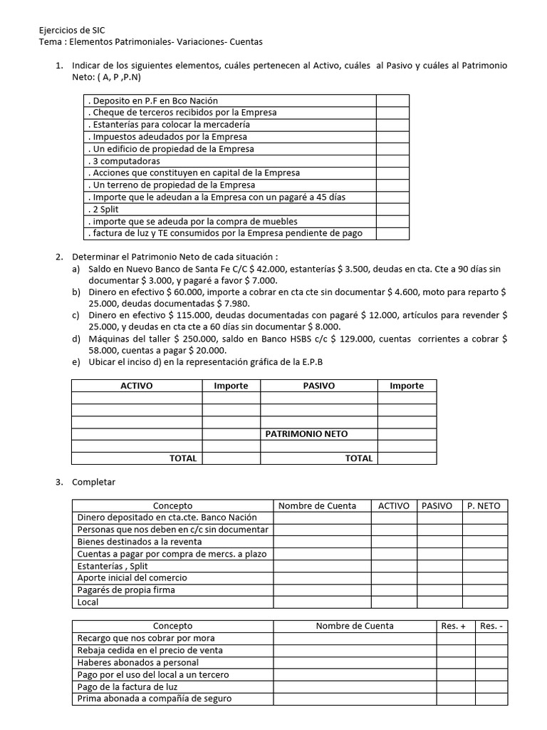 ejercicios para unidad 1 contabilidad | PDF | Bancos | Cheque