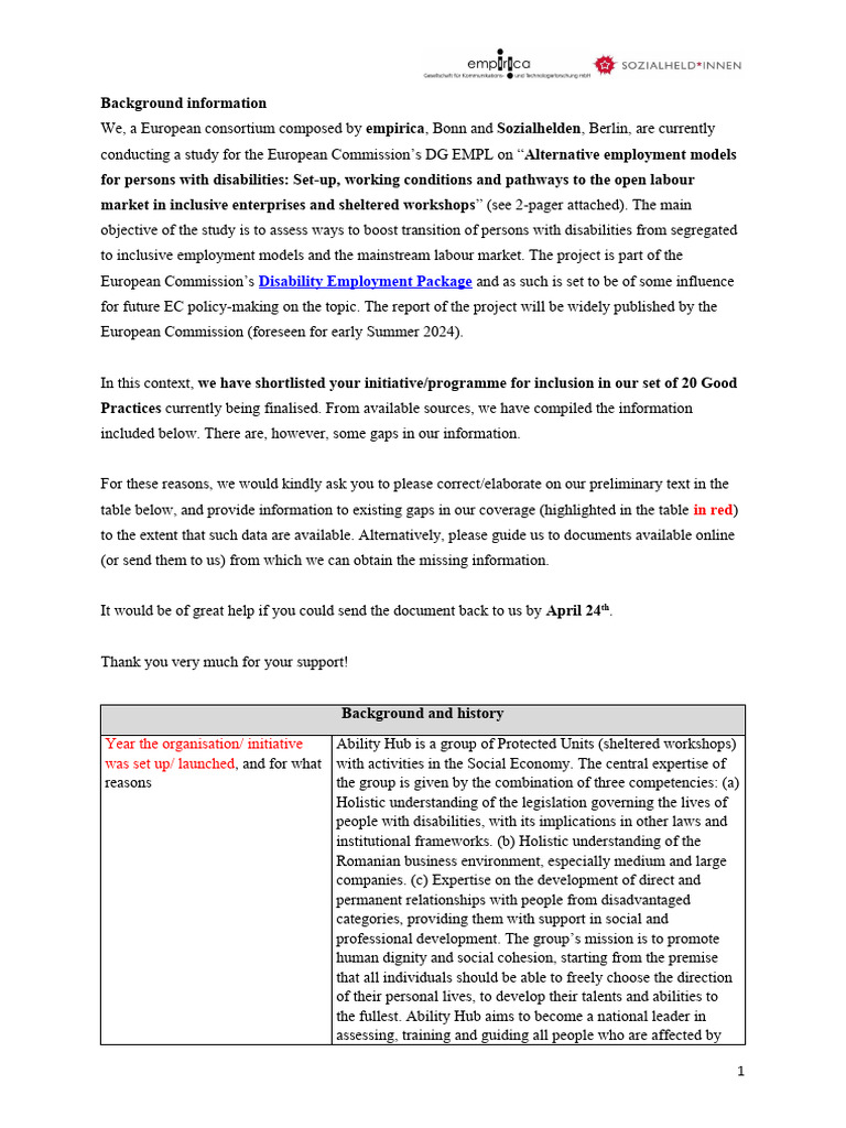 Ability Hub - Request - For - Info | PDF | Disability | Employment