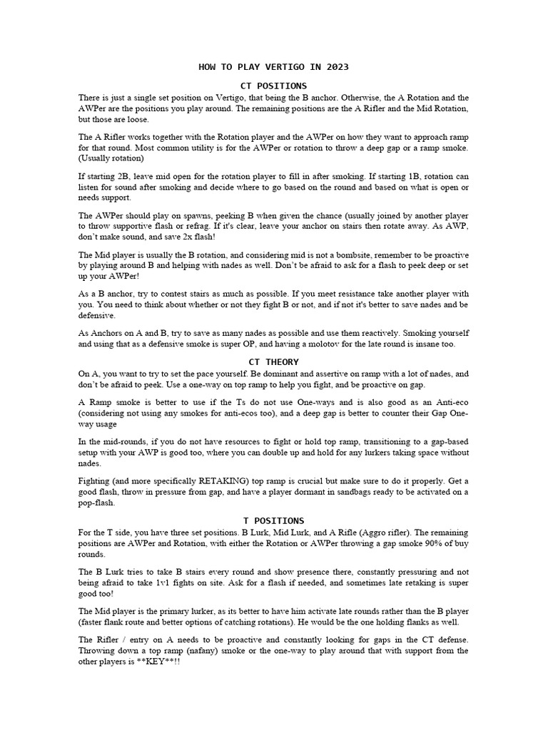 How To Play Vertigo 2023 | PDF