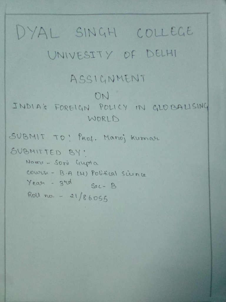 Foreign Policy Assignment | PDF