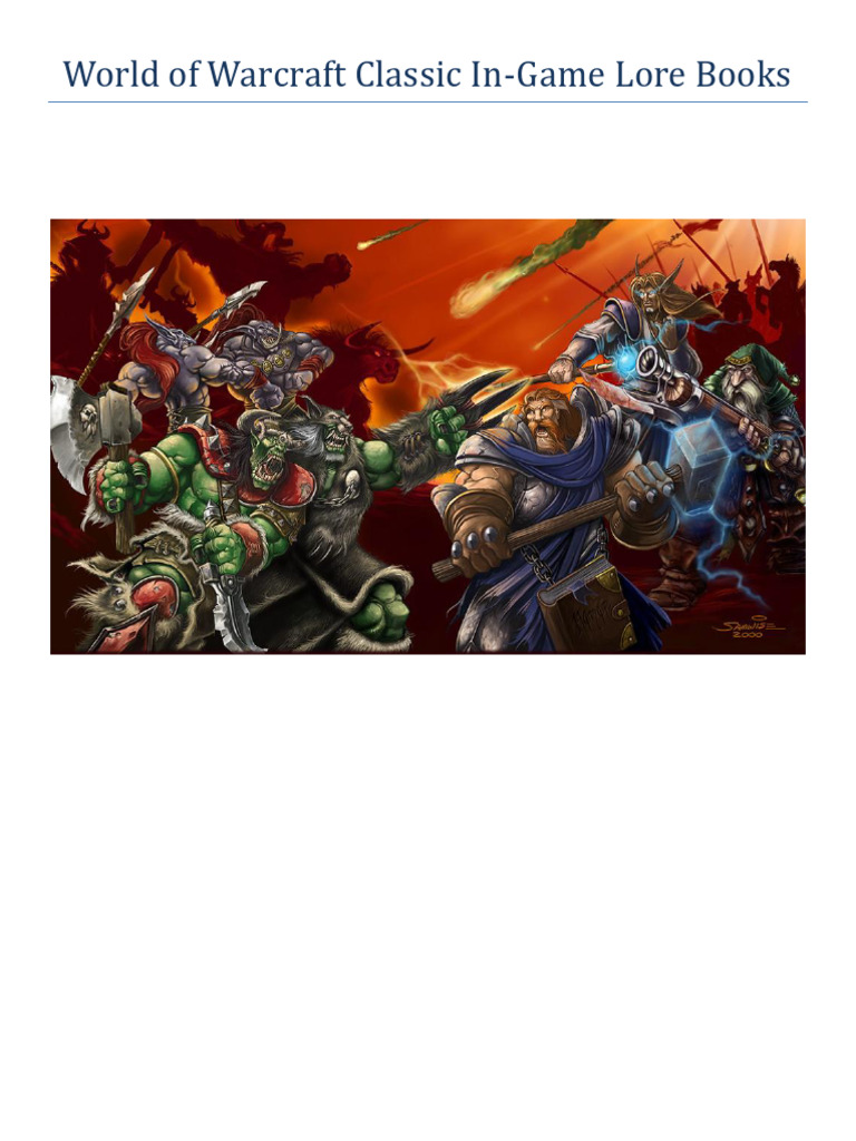 World of Warcraft (Vanilla) In-Game Lore Books v2 | PDF | Warcraft