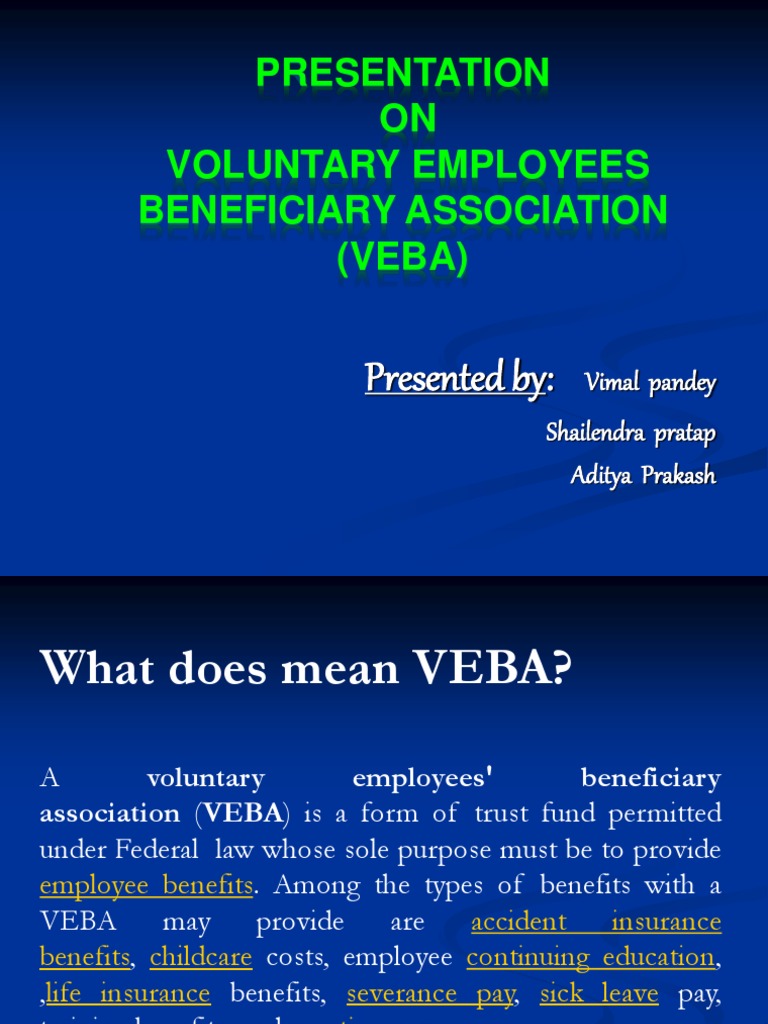 VEBA Presentation | PDF | Welfare | Retirement