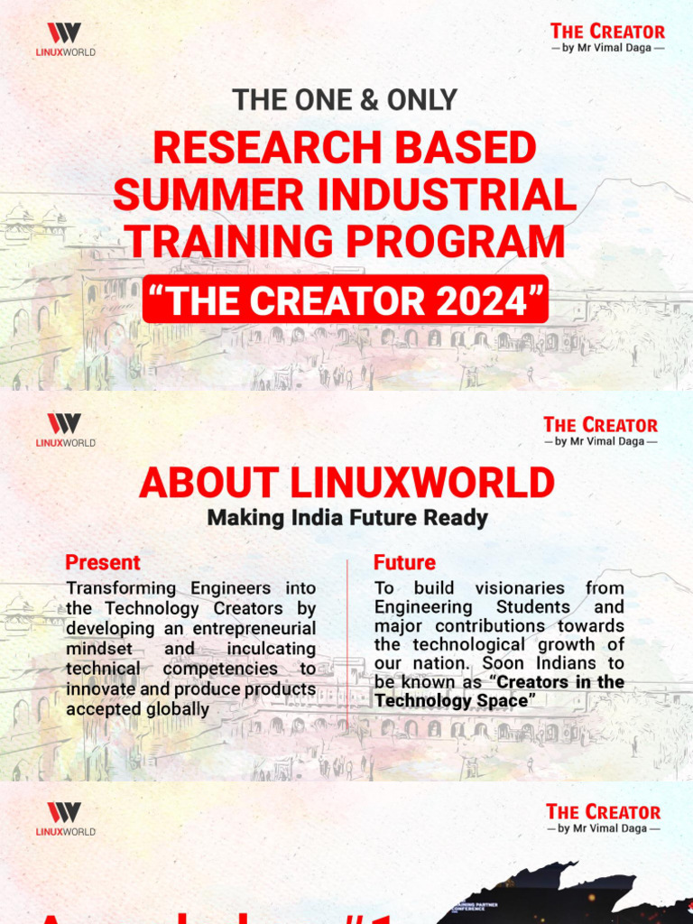 Summer Internship Industrial Training Program 2024 - The Creator | PDF