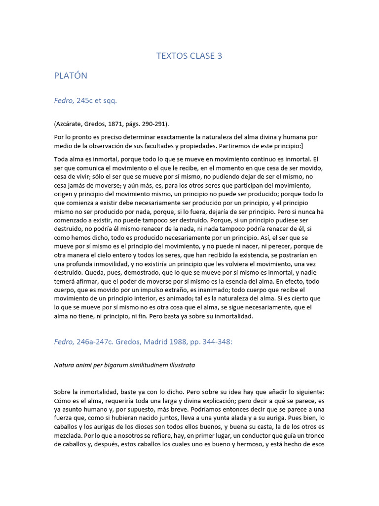 3 TEXTOS Platon Marechal Nico | PDF | Verdad | Alma