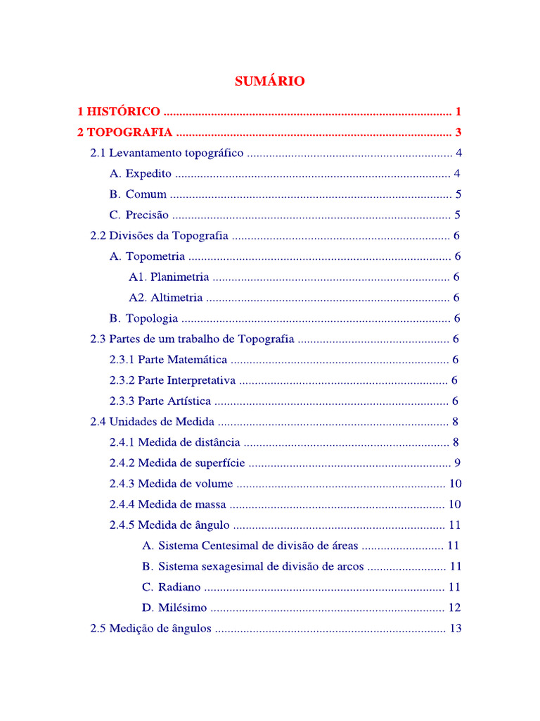 Sumário Aulas | PDF