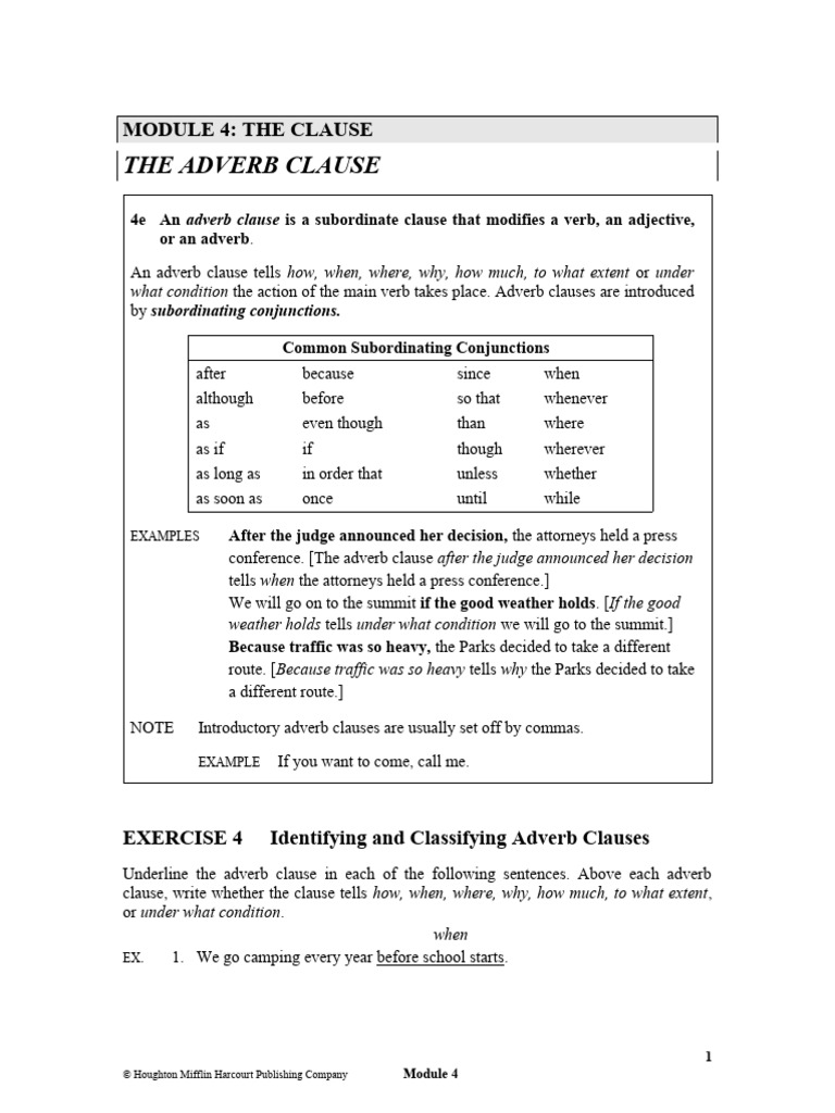 Adverb Clauses for Students | PDF | Meteoroid | Syntax