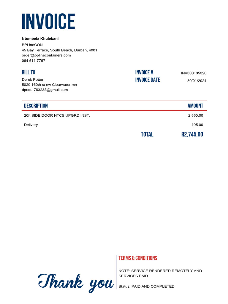 INV300135320 Derek Potter | PDF