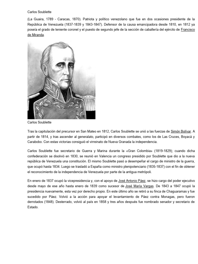 Biografía de Carlos Soublette | PDF