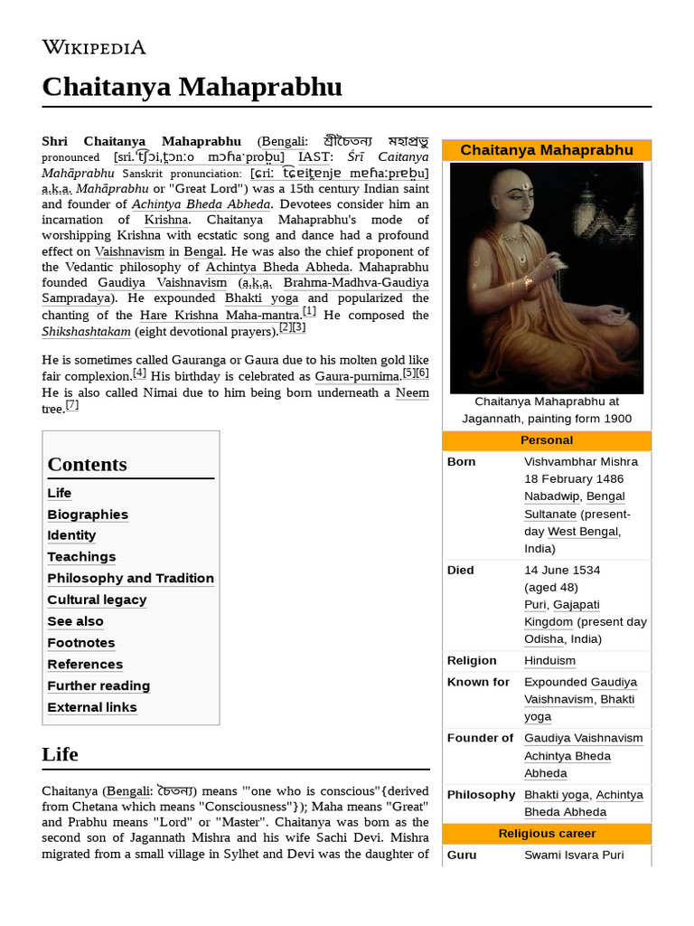 Chaitanya Mahaprabhu | PDF | Indian Poetics | Krishna