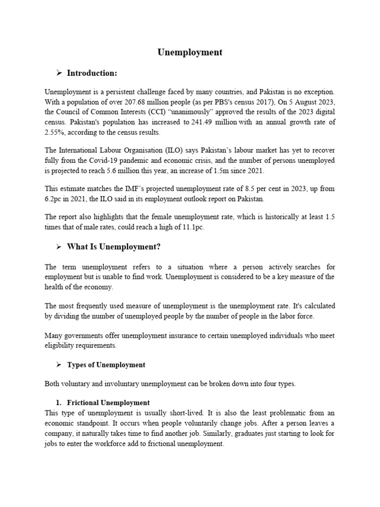 Unemployment | PDF | Unemployment | Employment