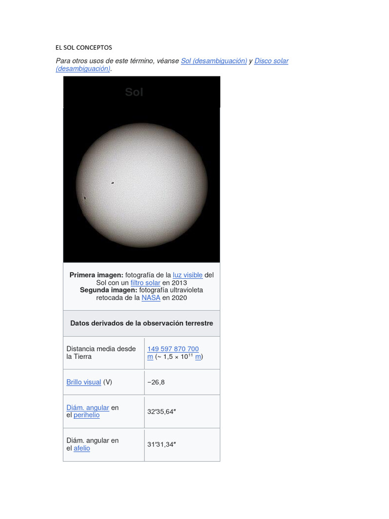 EL SOL CONCEPTOS | PDF | Dom | Estrellas