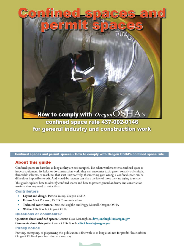 Confined Spaces and Permit Spaces | PDF | Oxygen | Occupational Safety ...