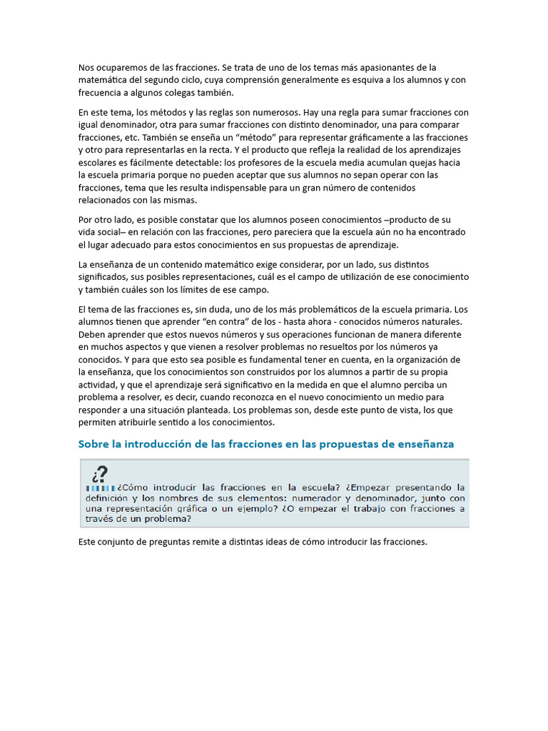 Clase Presentar Las Fracc en El Aula - 3ro PEP | PDF | Educación primaria | Enseñando