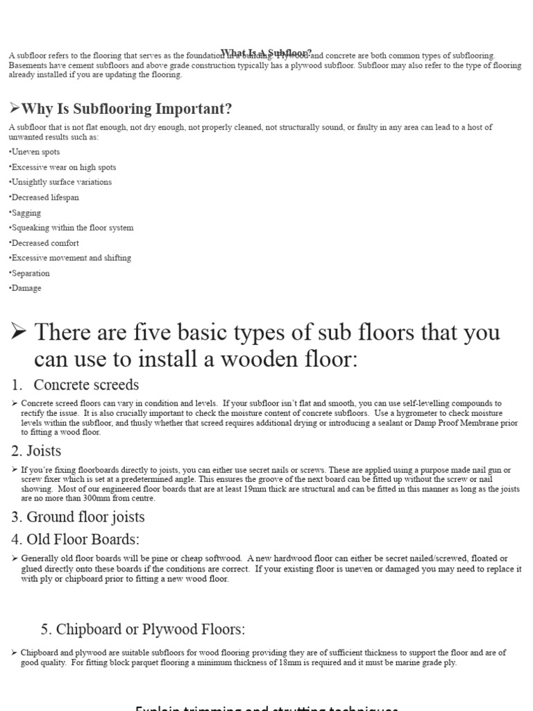 What Is A Subfloor | PDF | Plywood | Flooring