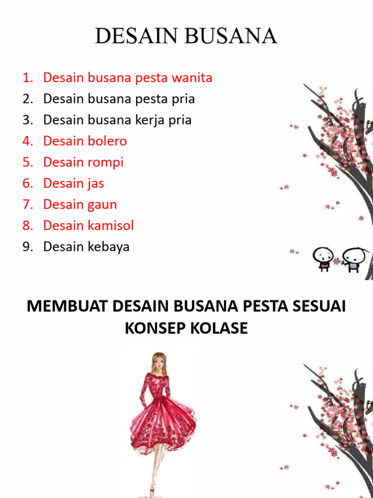 Desain Busana Pesta Sesuai Kolase | PDF