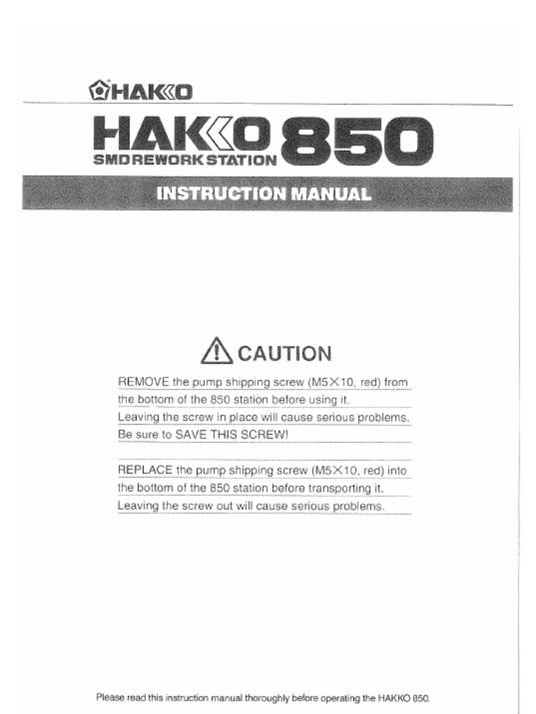 Hakko 850 | PDF