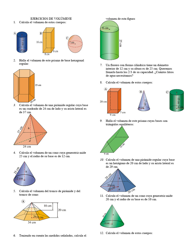 ejercicios-de-cc3a1lculo-de-volumenes | PDF | Volumen | Geometría ...