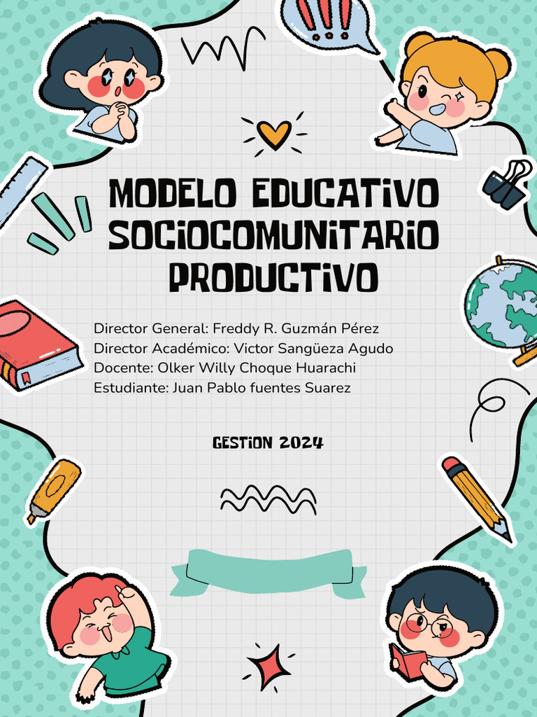 Documento A4 Portada Carátula Proyecto Escolar Creativa Infantil ...