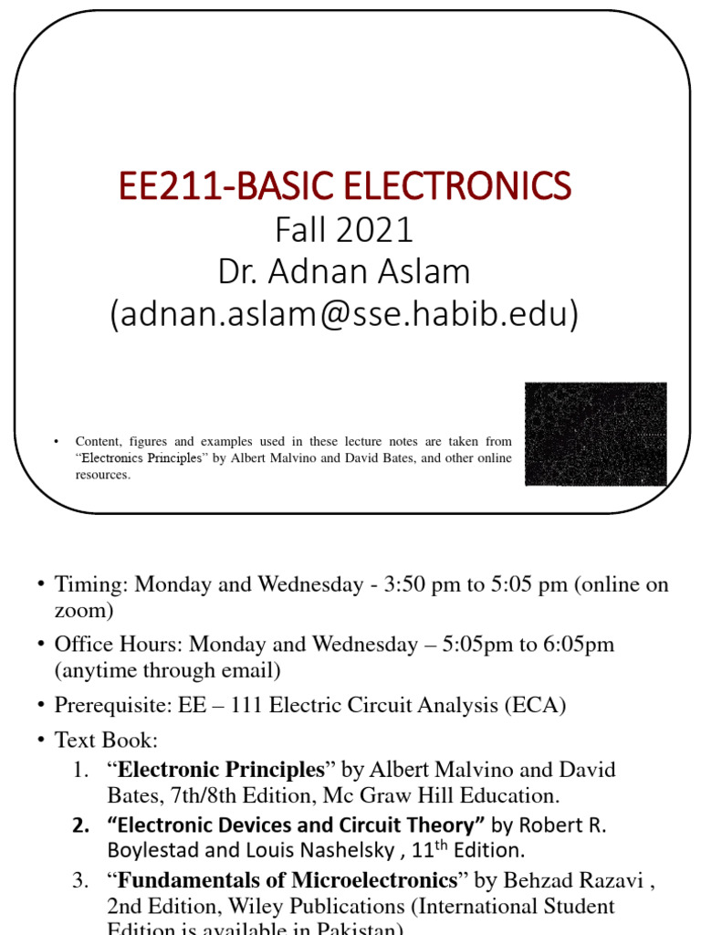 EE211 Week1 | Download Free PDF | P–N Junction | Semiconductors