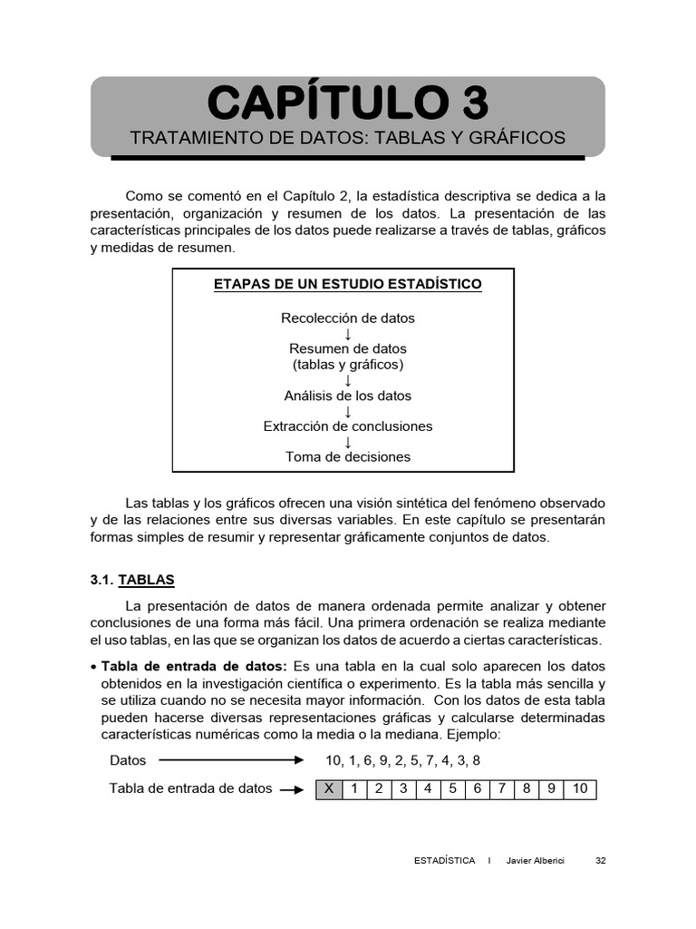 04 - Alberici - Capítulo 3 - Tablas y Gráficos | PDF | Estadísticas | Estadísticas descriptivas