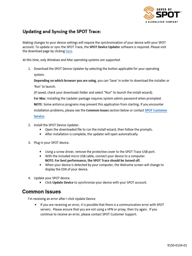 SPOT-Trace-Firmware-Update-Instructions | PDF