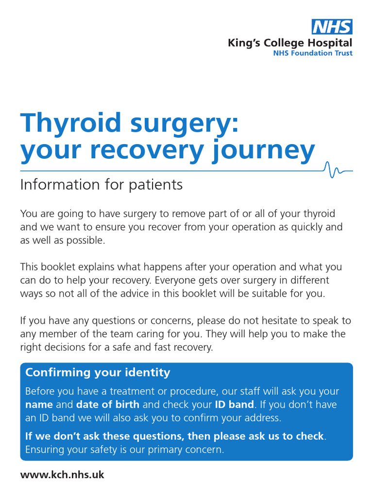 PL 1083.1 Thyroid Surgery Your Recovery Journey | PDF | Surgery | Wound