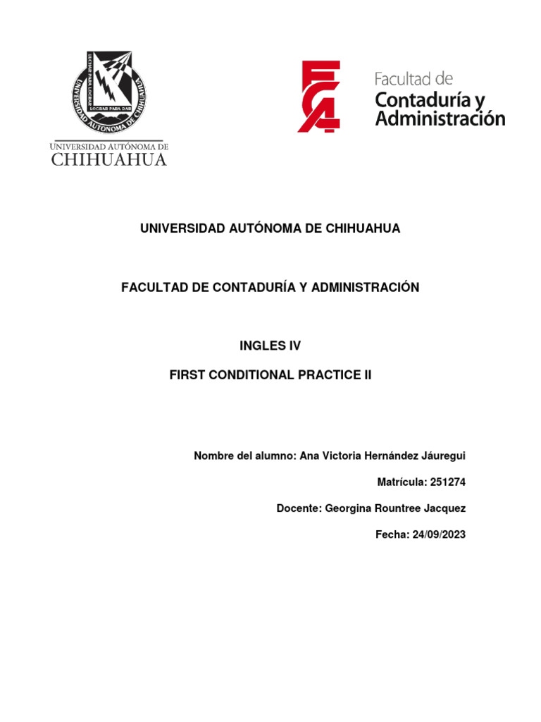 FIRST CONDITIONAL PRACTICE | PDF