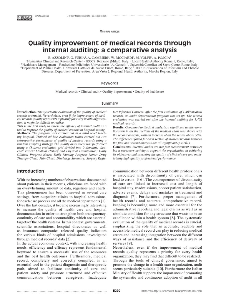 Improving Medical Records Quality via Audit | PDF | Medical Humanities ...
