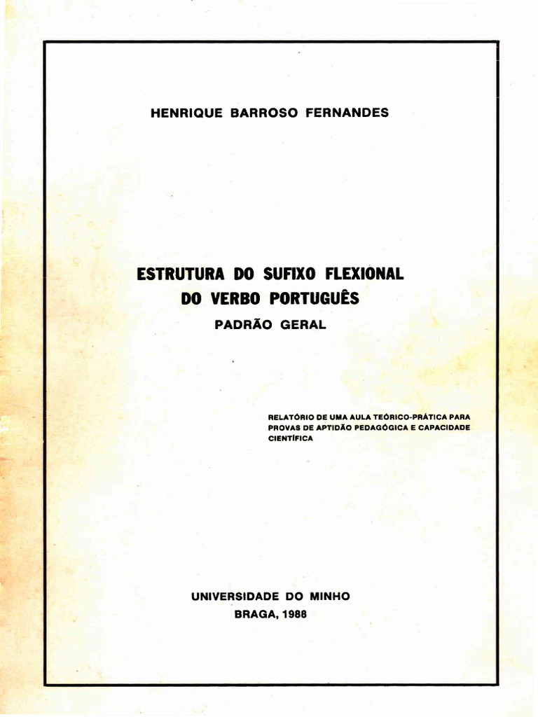 Estrutura Do Sufixo Flexional Do Verbo Português. | PDF | Gramática ...