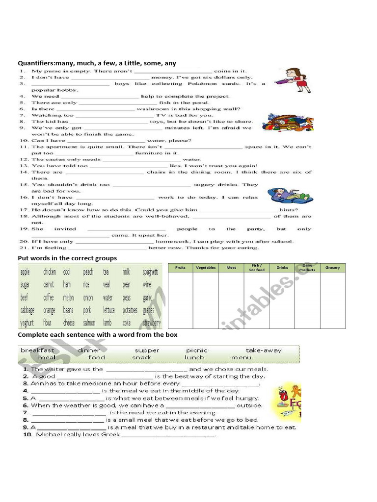Quantifiers Practice Worksheet | PDF