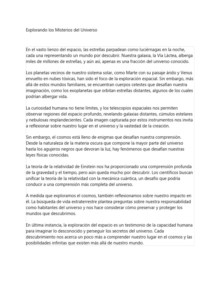 Explorando Los Misterios Del Universo Pdf