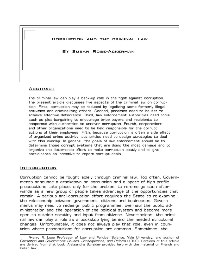 Corruption Criminal Law | PDF | Bribery | Corruption