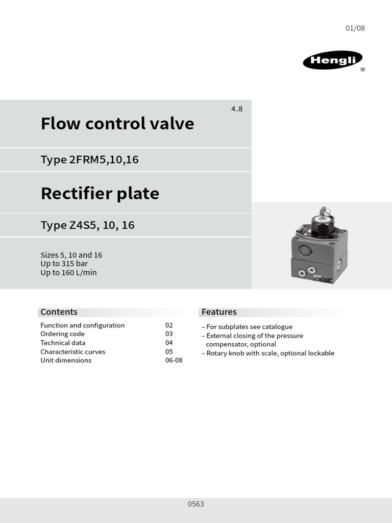 Flow Control Valve, Type 2FRM5, 10, 16 and Rectifier Plate, Type Z4S5, 10, 16 | PDF | Valve ...