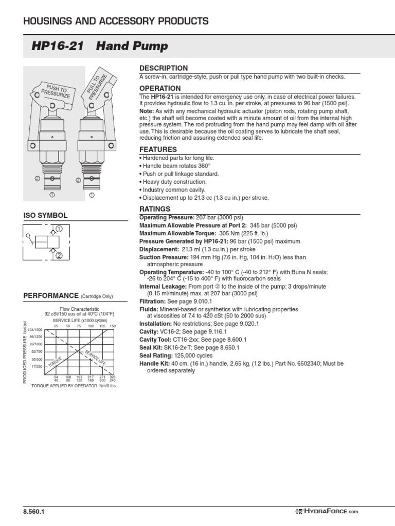Hp16-21 Hand Pump | PDF | Pump | Mechanical Engineering