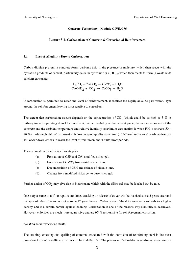 Lecture 5-1 Corrosion Carbonation-1 | PDF | Rust | Corrosion