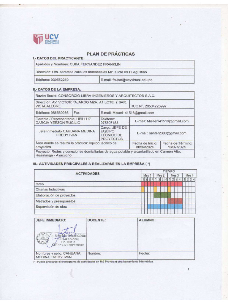 plan de practicas | PDF