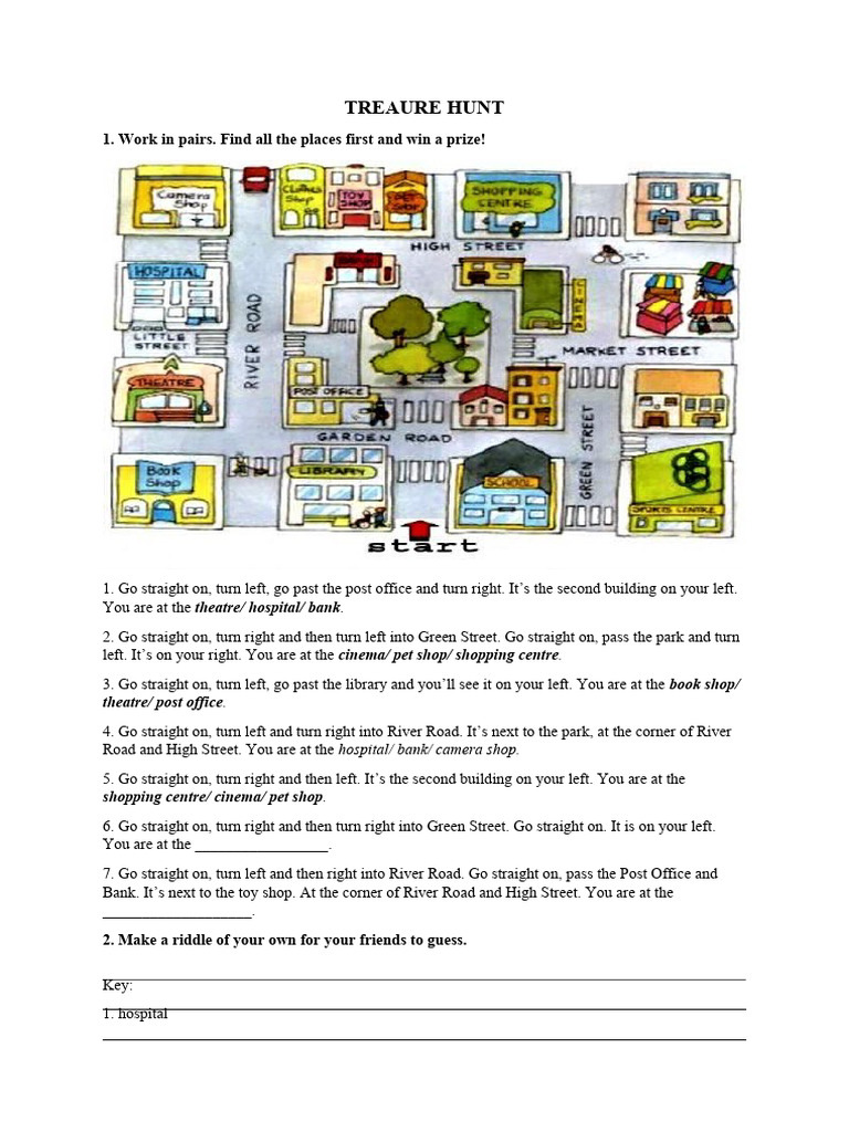 Giving Directions Tresure Hunt Fun Activities Games Games Picture ...