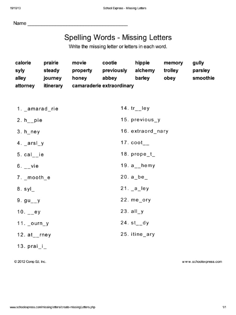 Lesson 4 - Long e Missing | PDF