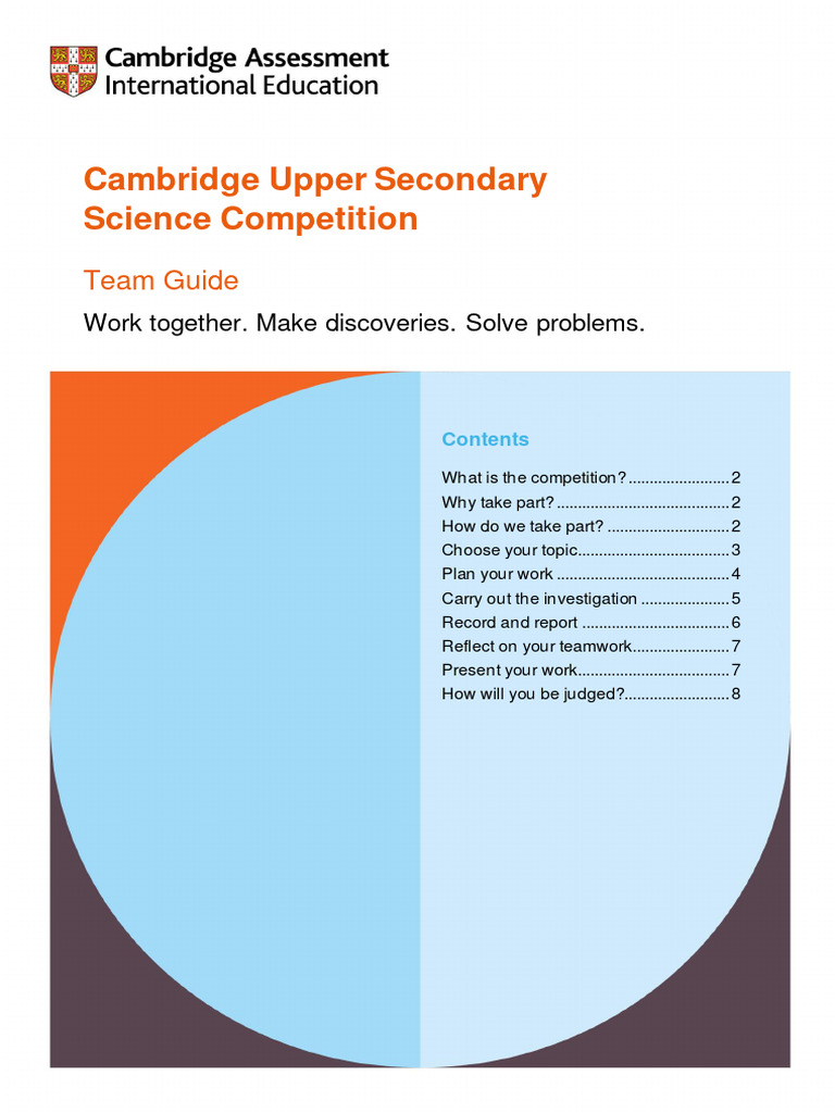 Cambridge Science Competition Guide | PDF | Science | Hypothesis