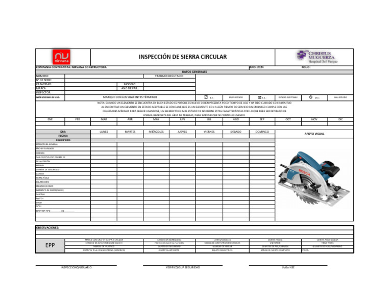 Cortadora de Madera Check List | PDF