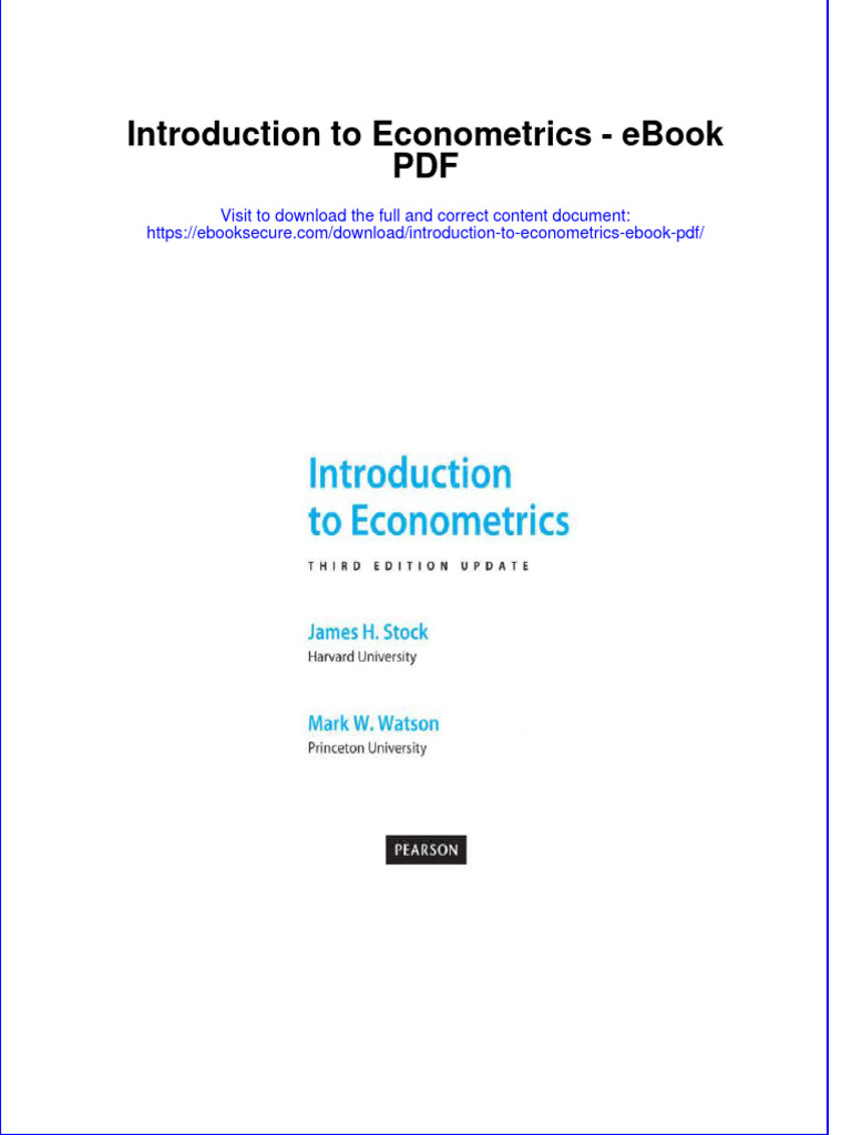 Introduction To Econometrics Ebook PDF | PDF | Ordinary Least Squares | Linear Regression