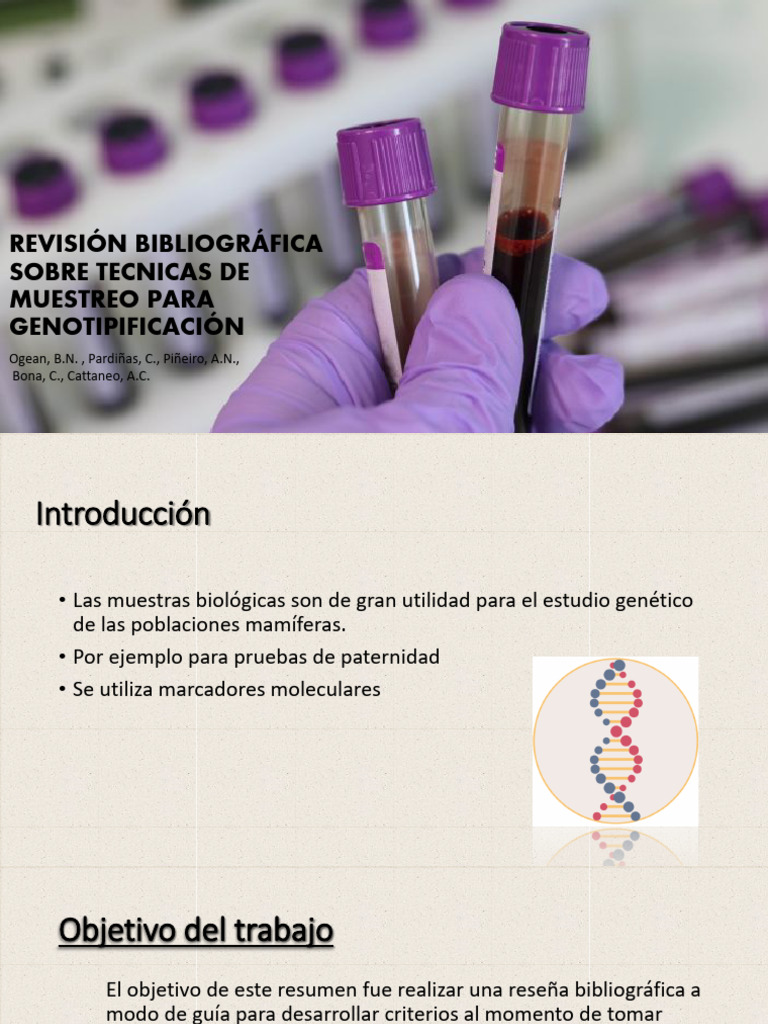 Ogean Recopilación Bibliográfica Muestreo para Genotipificacion | PDF ...